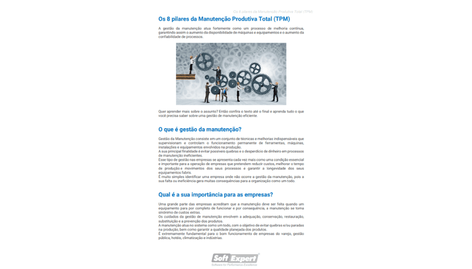 Os 8 Pilares da Manutenção Produtiva Total (TPM)